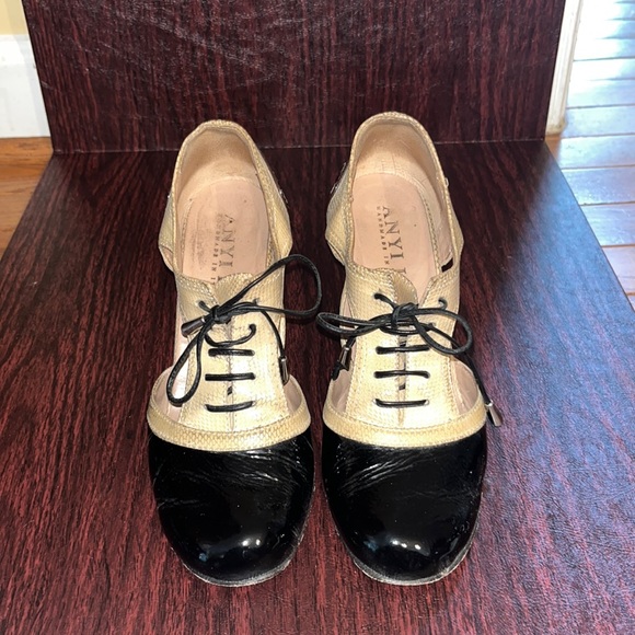 Anyi Lu | Shoes | Anyi Liu Tuxedo Style Lace Up Heels | Poshmark